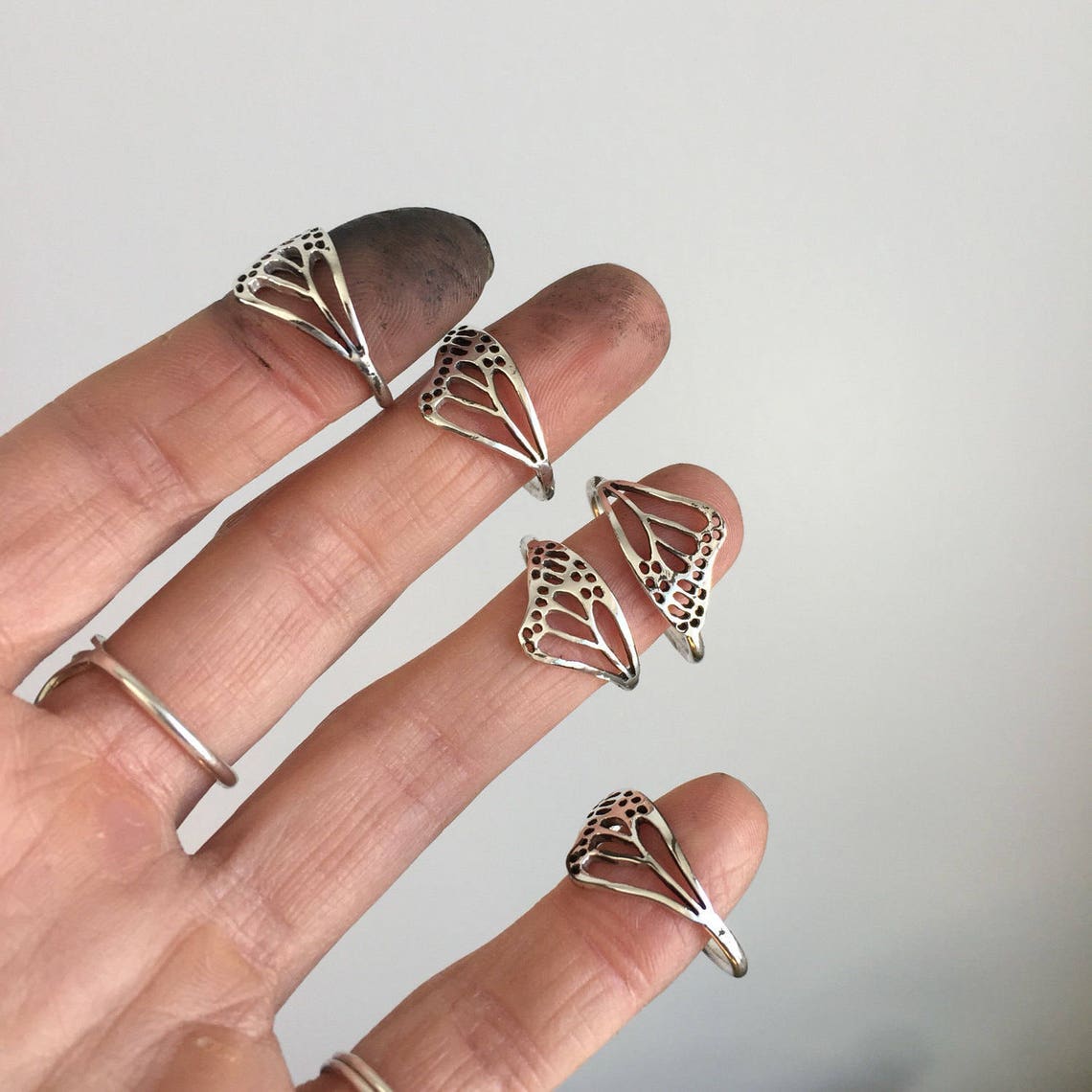 Monarch wing ring sterling monarch ring wing ring | Etsy