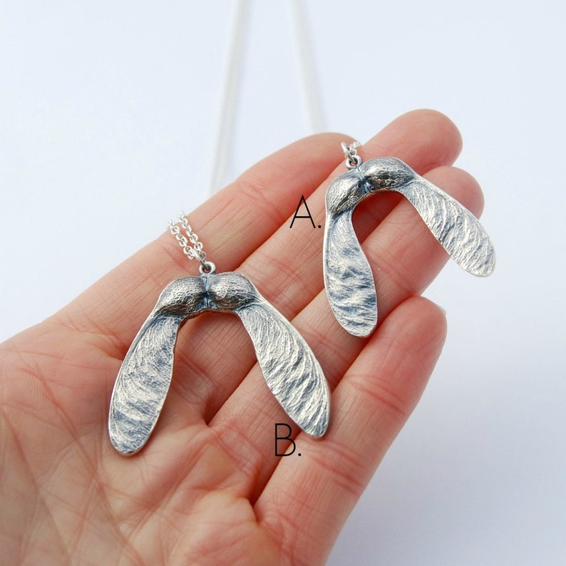Silver Maple Seed - Sterling Silver Samara - Silver Disamara - Samara ...