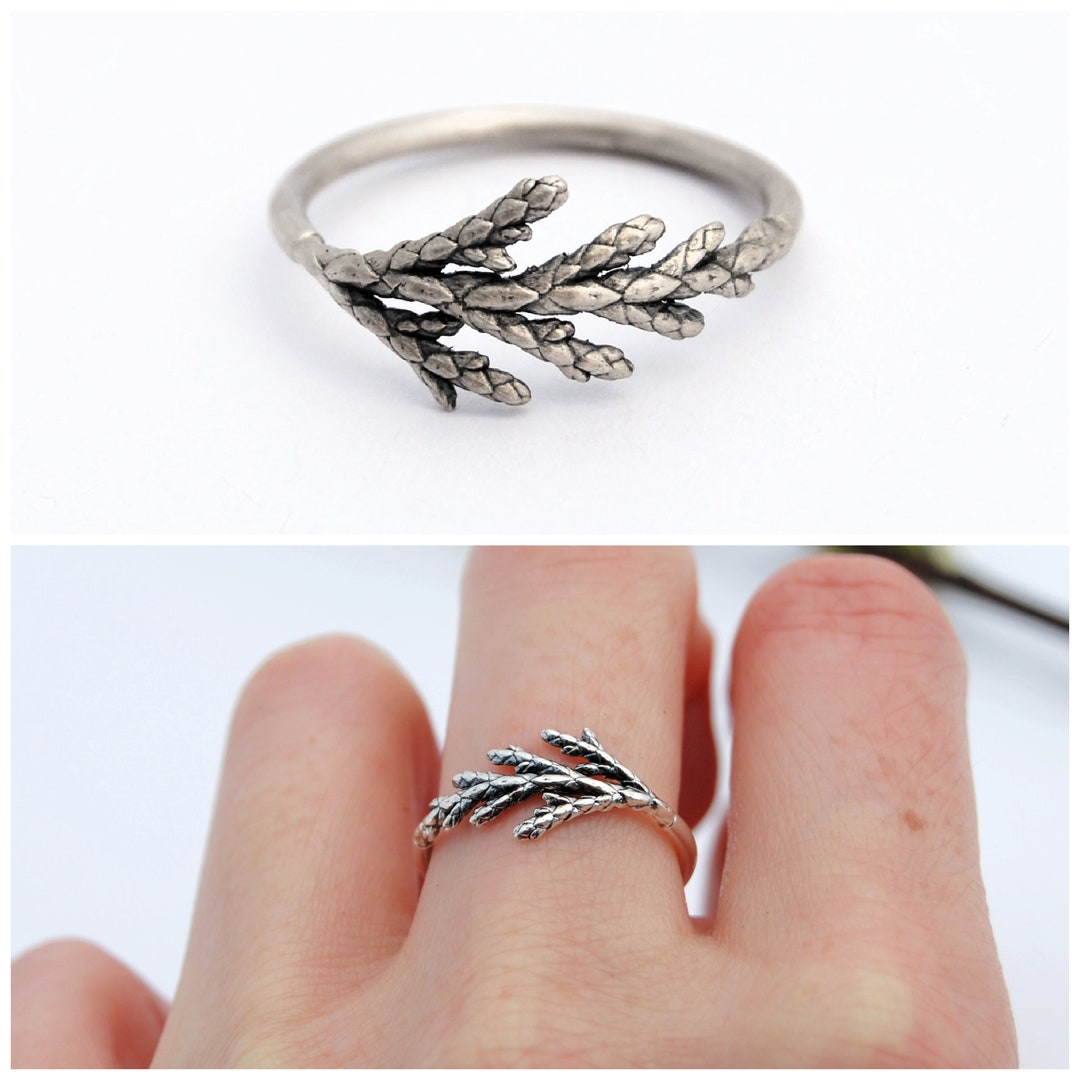 Silver Juniper Ring Juniper Ring Botanical Ring Juniper - Etsy
