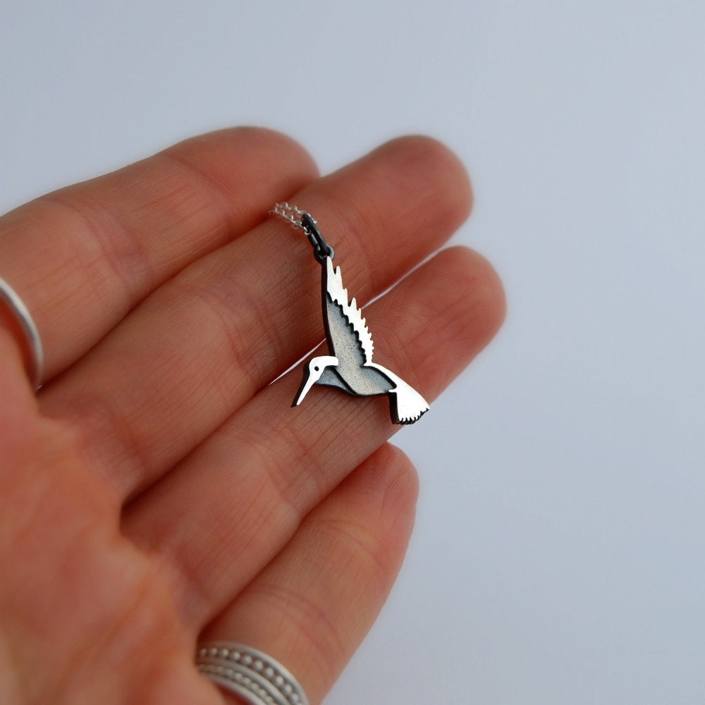 Hummingbird bird necklace sterling silver pendant woodland | Etsy