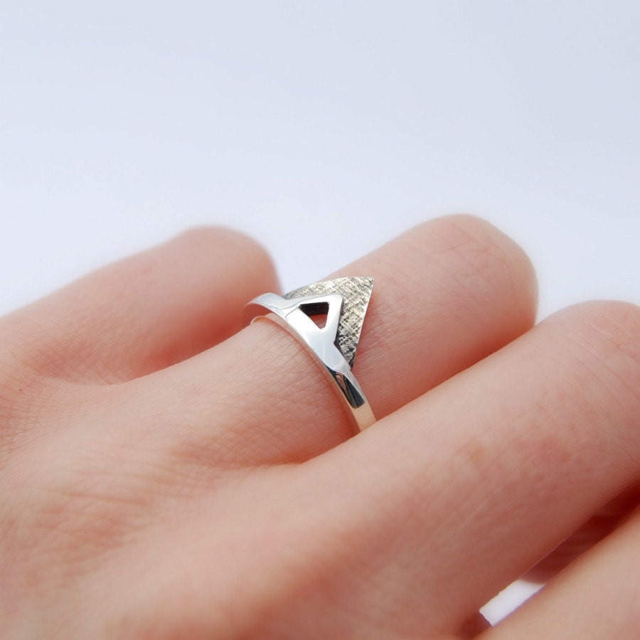 Triangle Ring Sterling Silver Minimalist Ring - Etsy