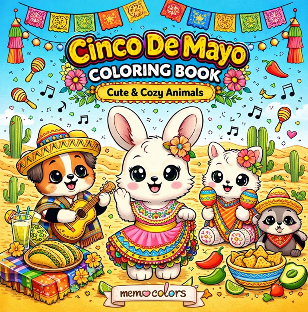 Fiesta Coloring Pages Printable, Cinco De Mayo Coloring Book PDF ...
