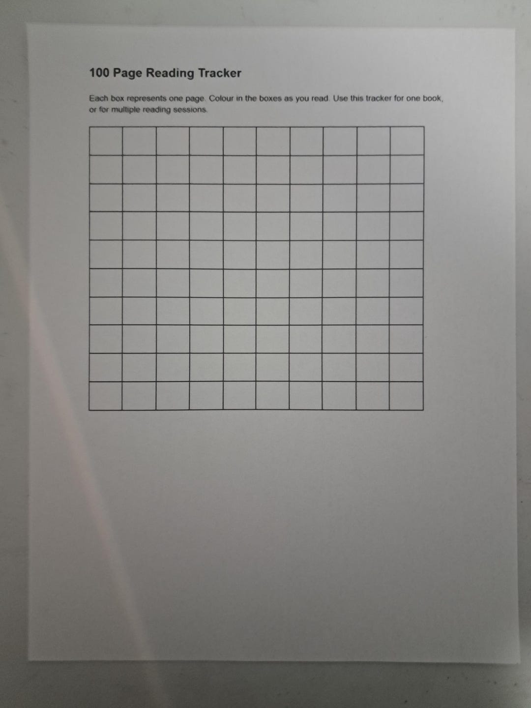 100 Page Reading Tracker - Etsy