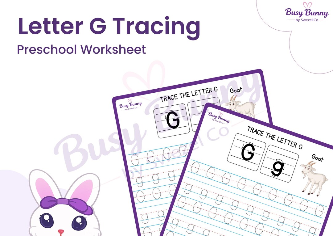 Letter G Tracing Worksheet | Preschool Handwriting Practice - Etsy