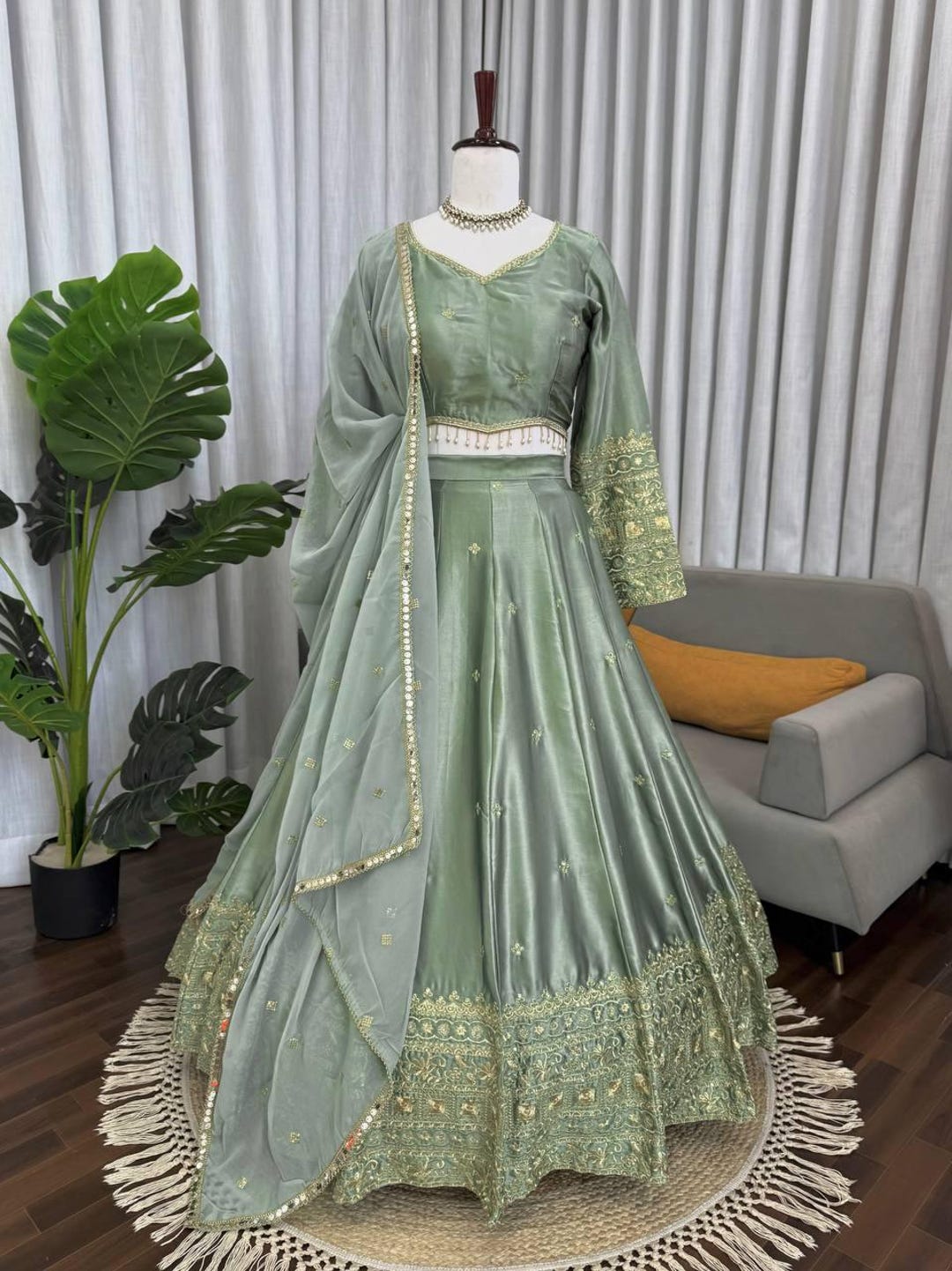 Elegant Lehenga Choli Set With Dupatta | Indian Wedding Festive Party ...