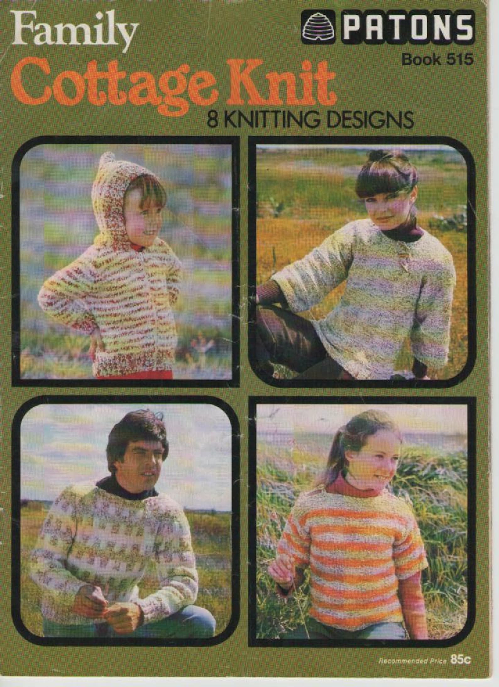 ON SALE - Patons Knitting Pattern Family Cottage Knit Vintage 1970's ...