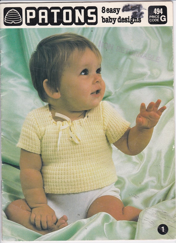 Patons My First Baby Knitting Pattern for Baby No 494 - Etsy