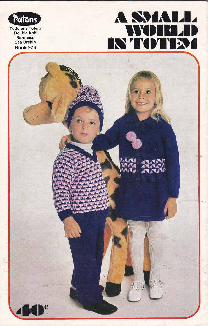 Patons Knitting Pattern No 976 in Totem A Small World in Totem Toddlers ...