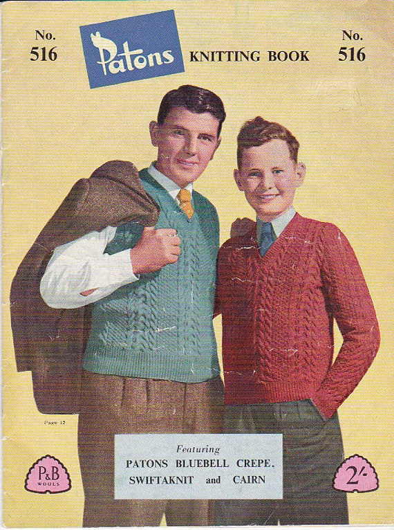 On Sale Patons Knits for Men and Boys Vintage Knitting Book - Etsy ...