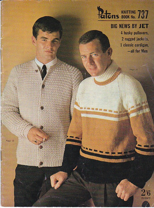On Sale Vintage 1960s Knits for Men Vintage Knitting Book - Etsy
