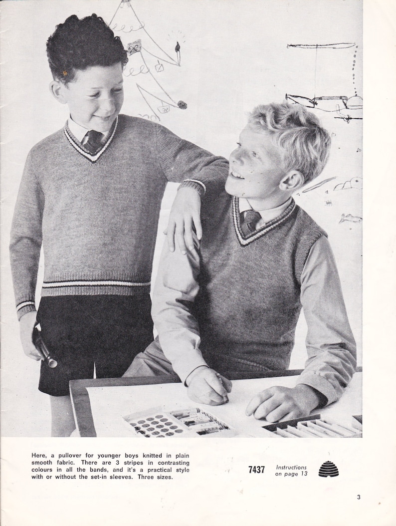 On Sale Patons School Days Special Knitting Pattern No 743 - Etsy