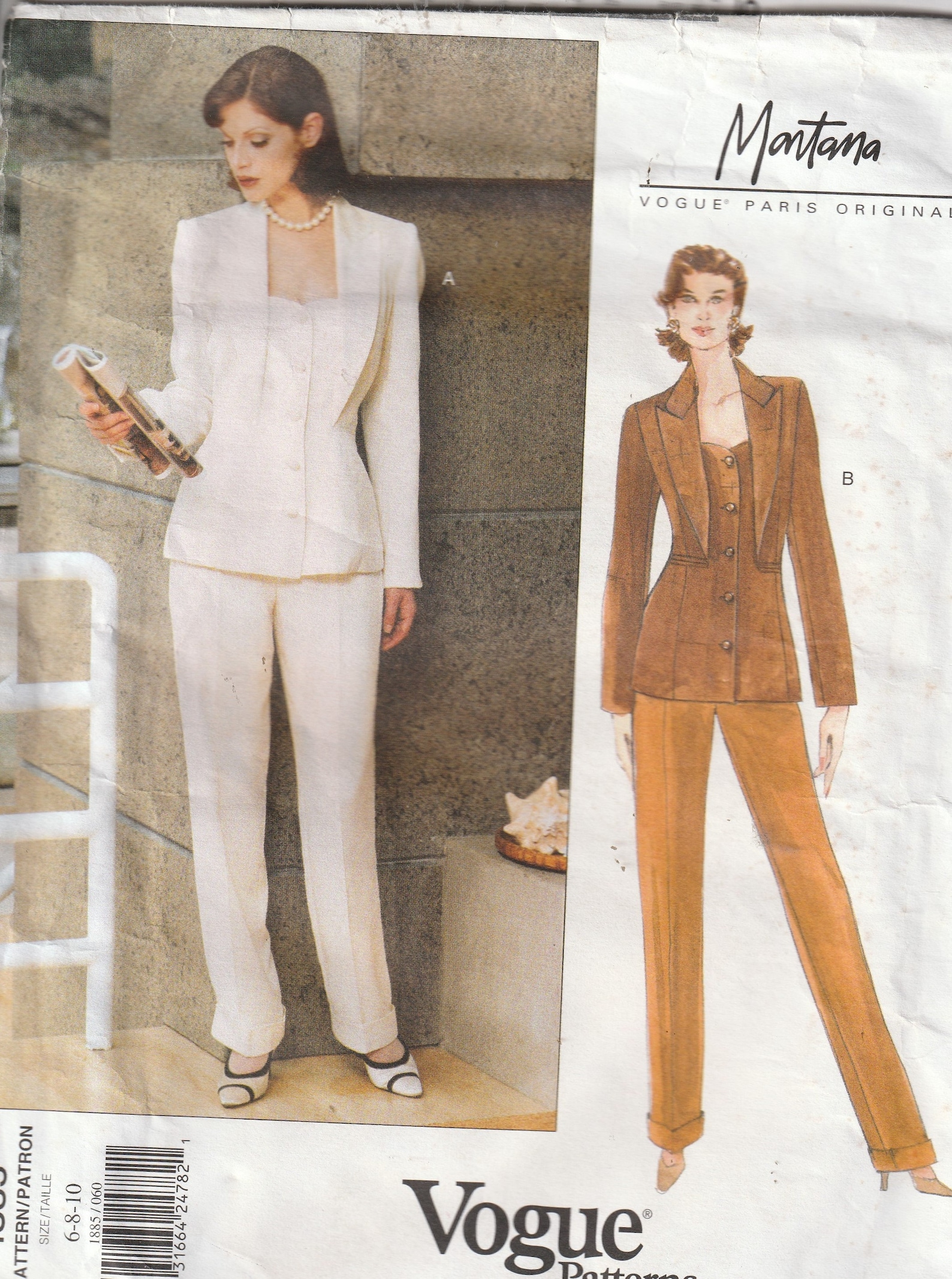 Vogue American Designer Pattern - Montana 1885 Jacket, Pants Size 6-10 ...