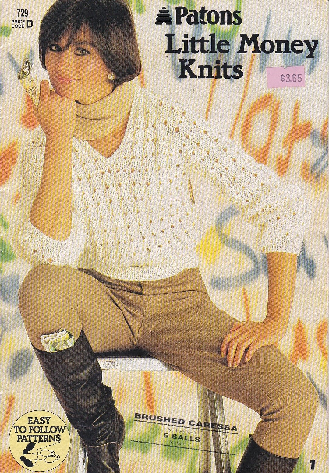 Vintage 1980s Patons Knitting Pattern – Women's Jumper & Gilet No 729 ...