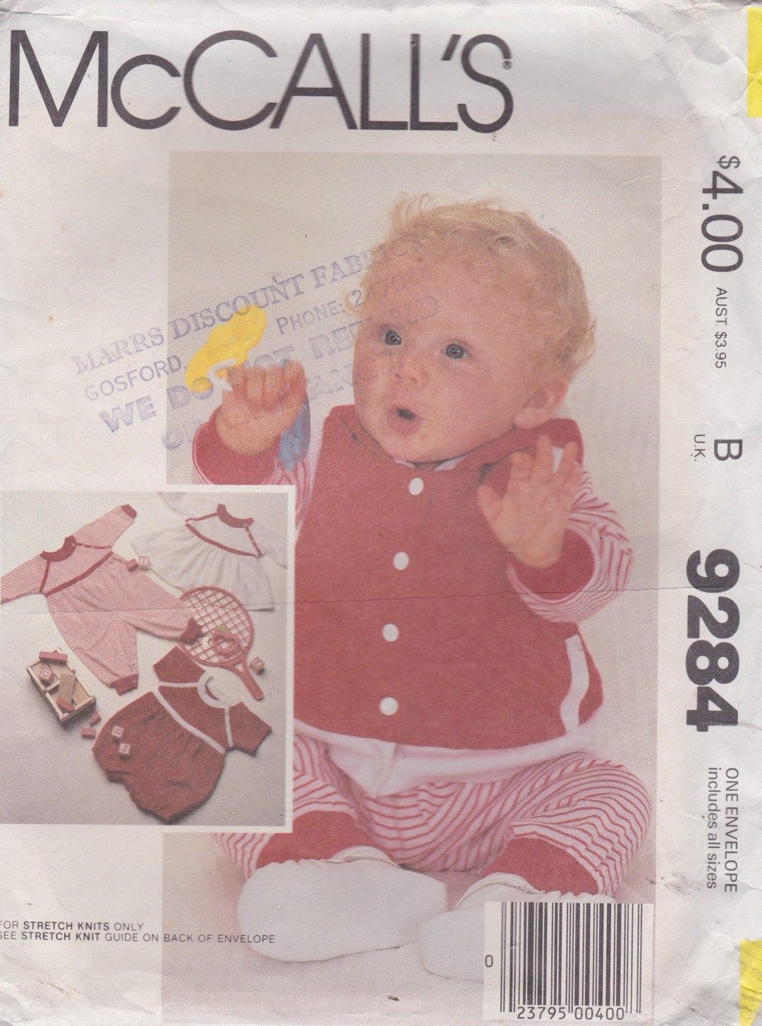 On Sale - 1984's Mccalls Sewing Pattern 9284 - Babies Jumpsuit Dress ...