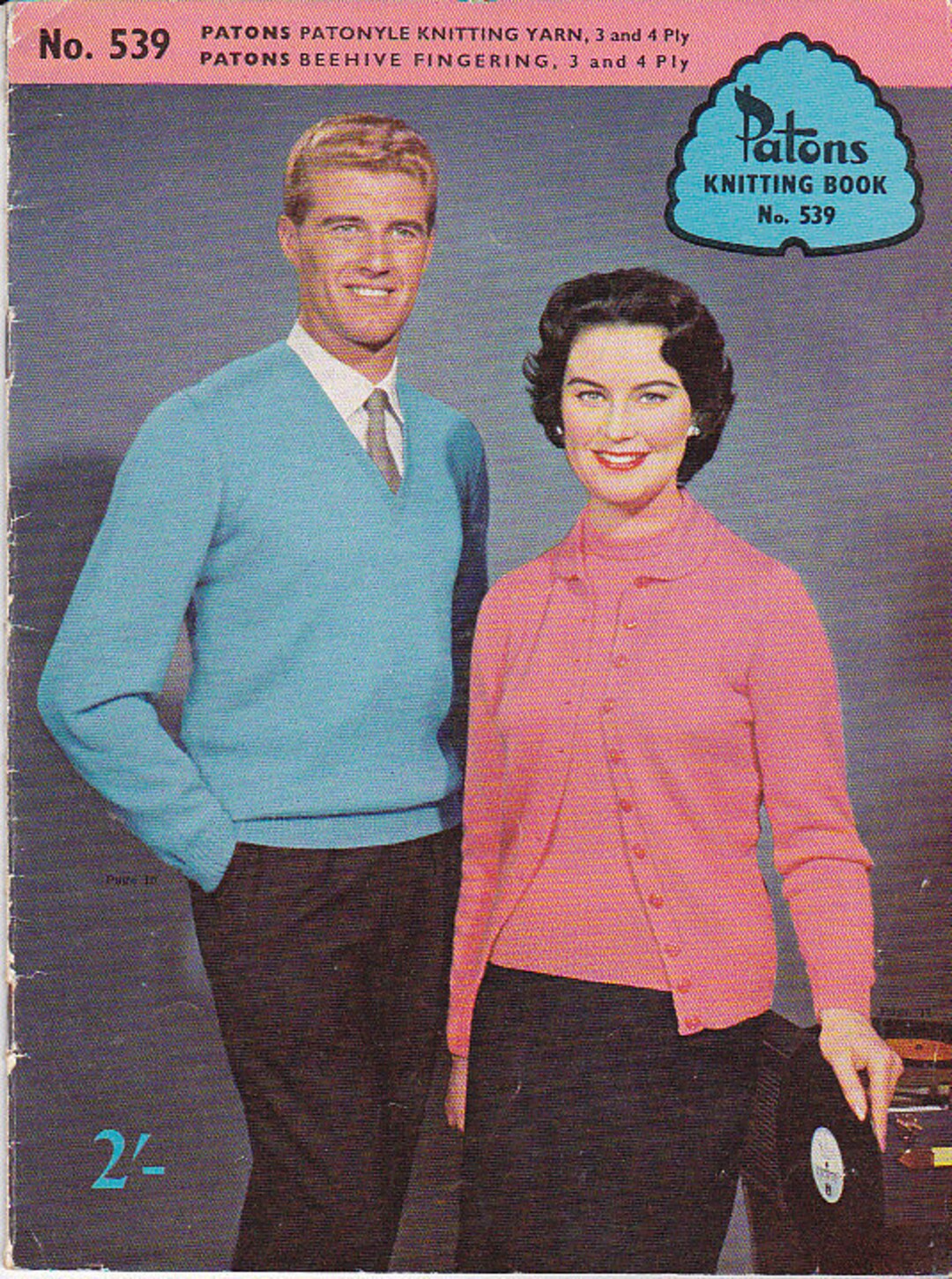 Vintage 1950s - Paton's Knitting Pattern No 539 for Family, Jumpers ...