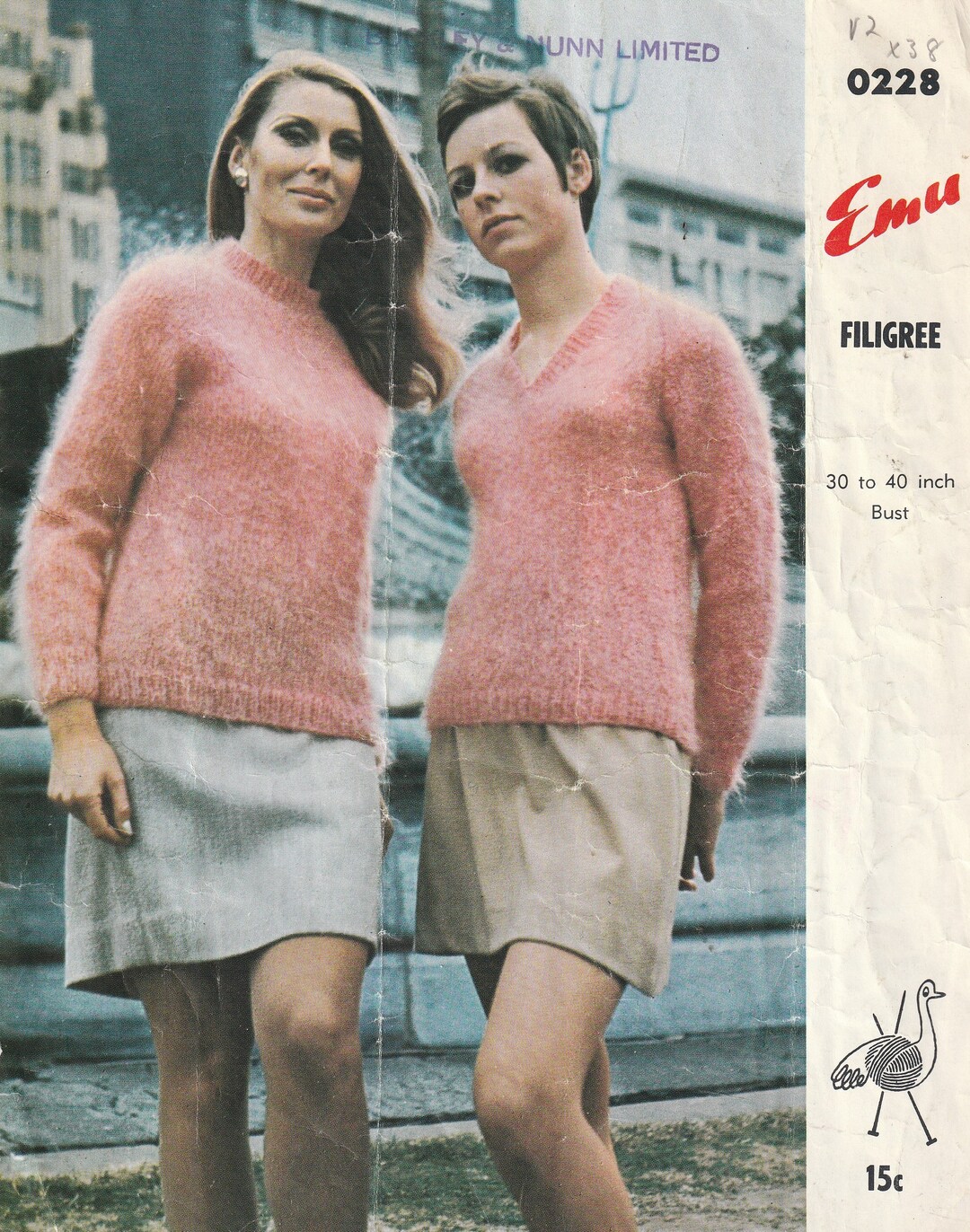 3 Peacock and Emu Knitting Patterns for Women No 31, 21, 0228 Vintage ...