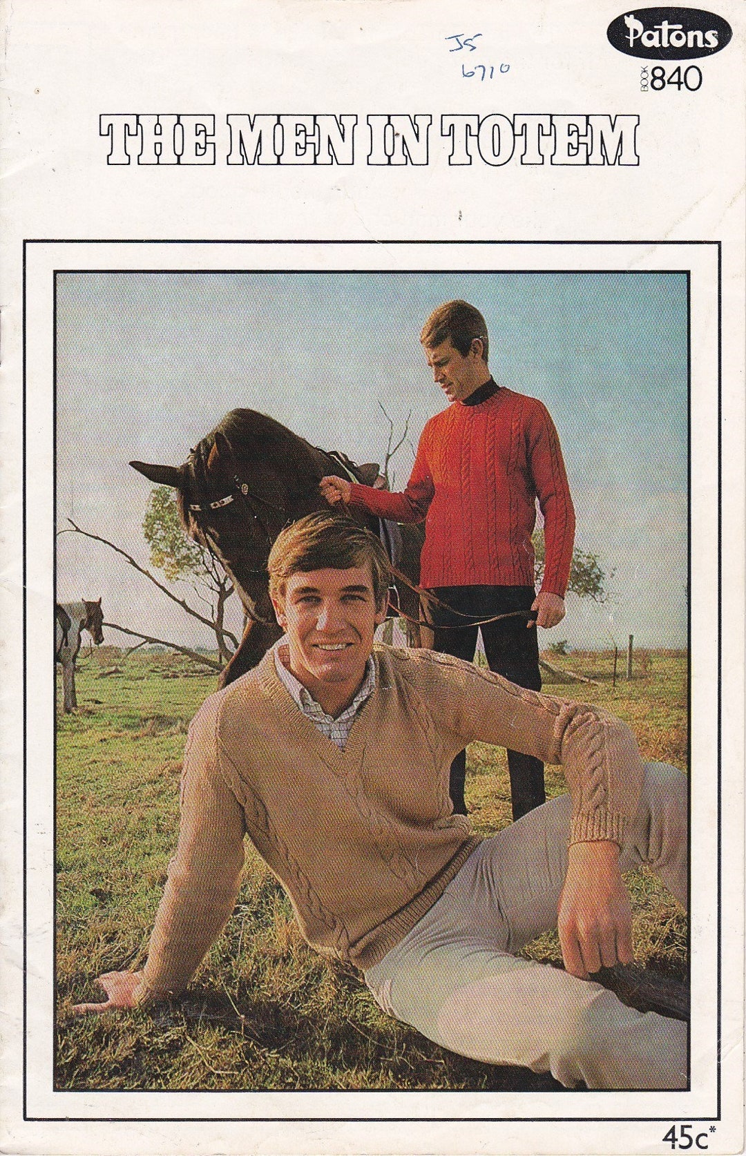 Vintage 1970s Men's Knitting Pattern Book - Patons Totem No 840 - Etsy ...