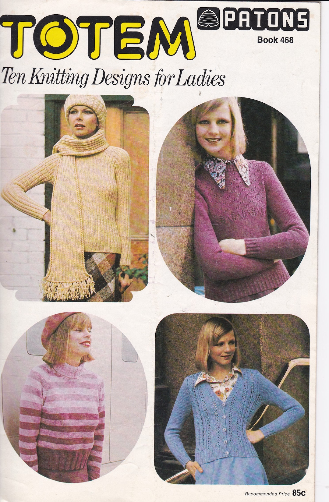 Paton's Knitting Pattern No 468 Ladies Totem (vintage 1970s) Jumper ...