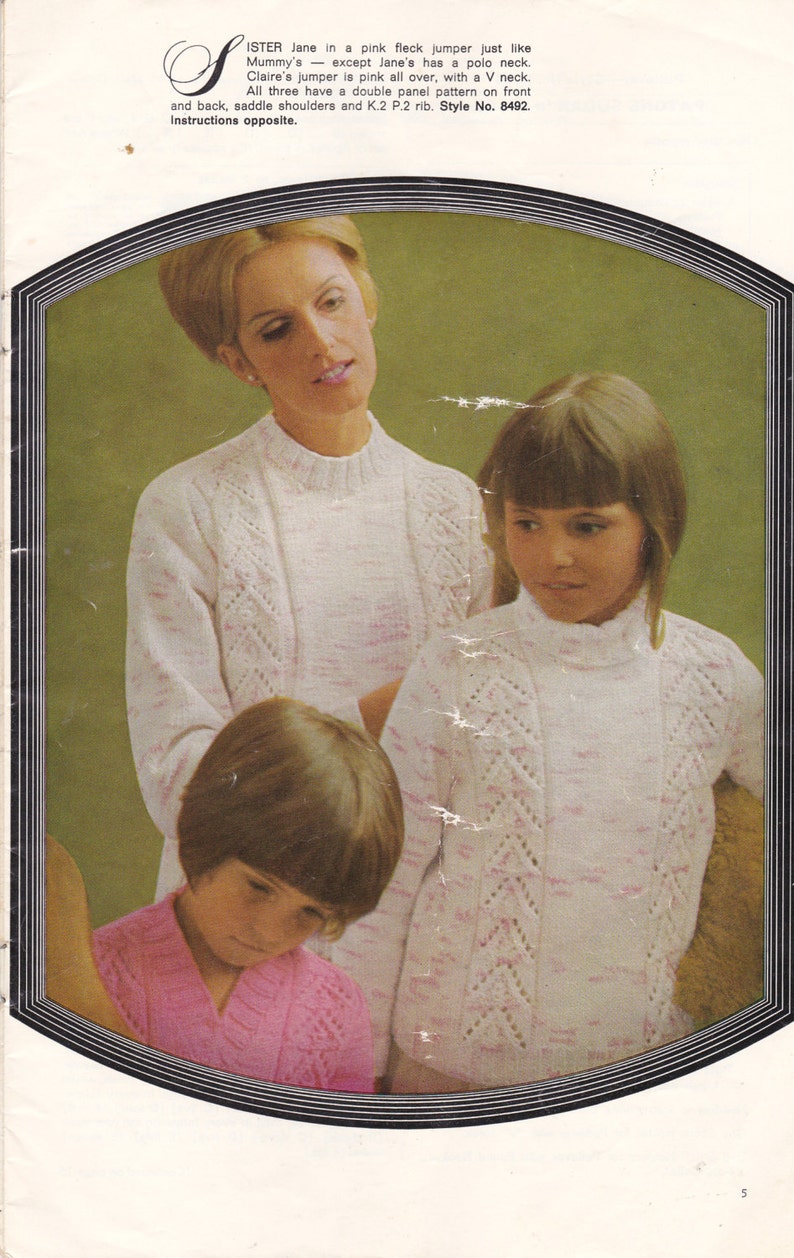 Patons Sugar N Spice for Mummy and Me Lady and Girls Knitting Pattern ...