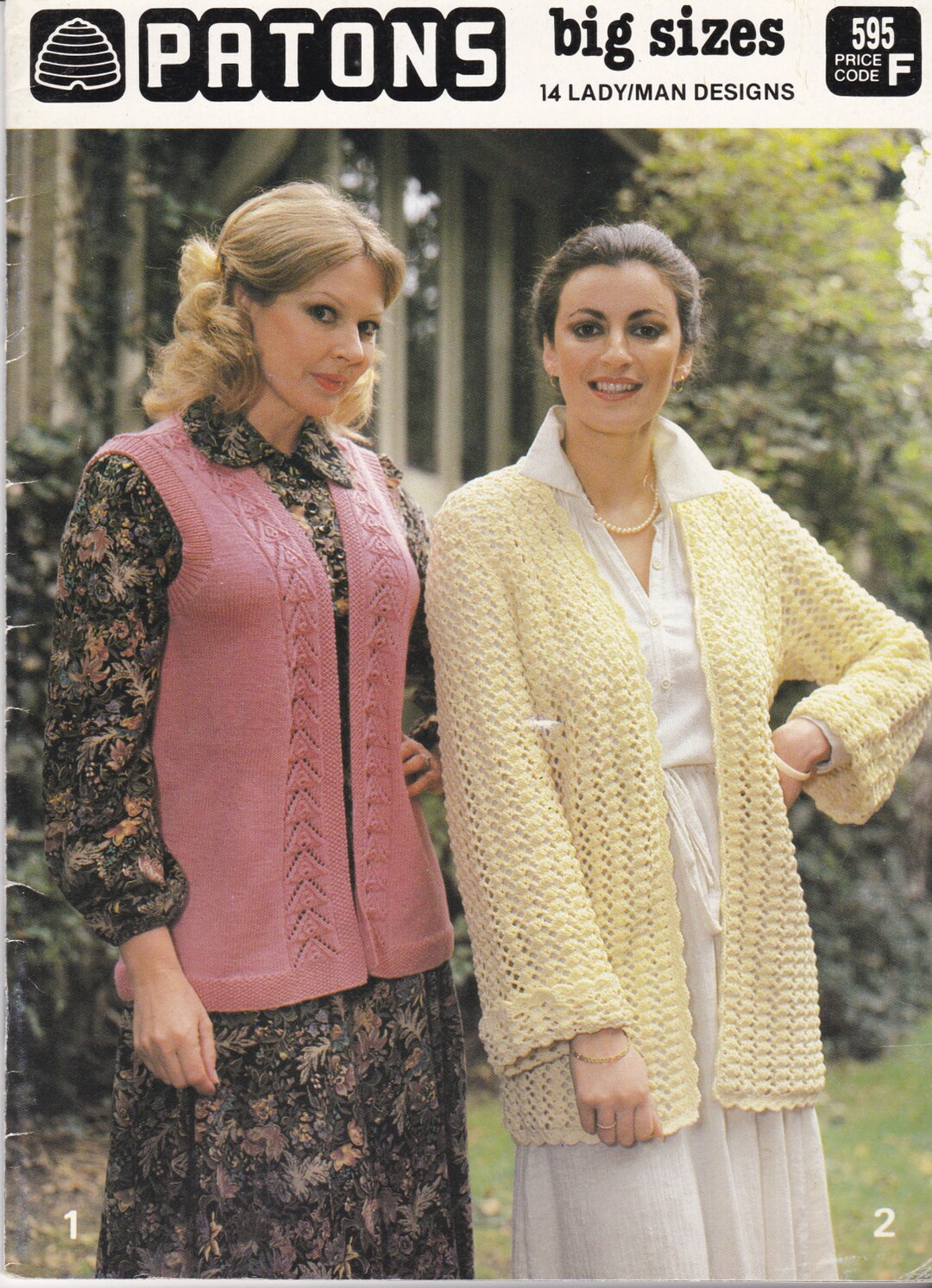 Vintage 1980s Knitting Pattern Book: Big Sizes, Cardigans, Jumpers ...