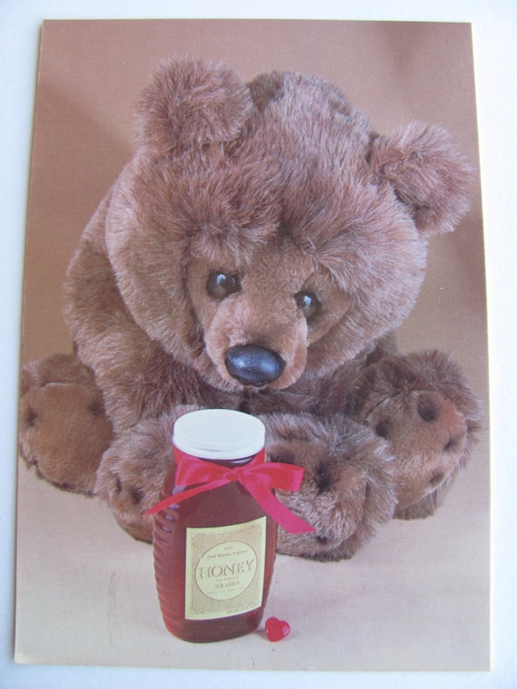 Teddy Bear Postcard I Love Honey Vintage 1980s - Etsy Australia