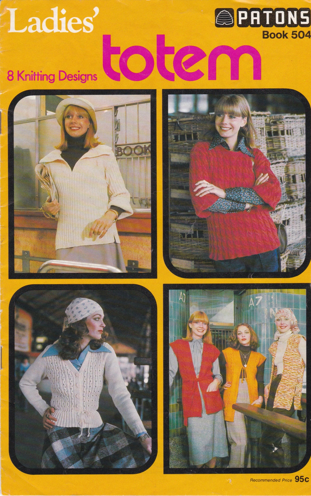 On Sale - Paton's Knitting Pattern No 504 Ladies Totem (vintage 1970s ...