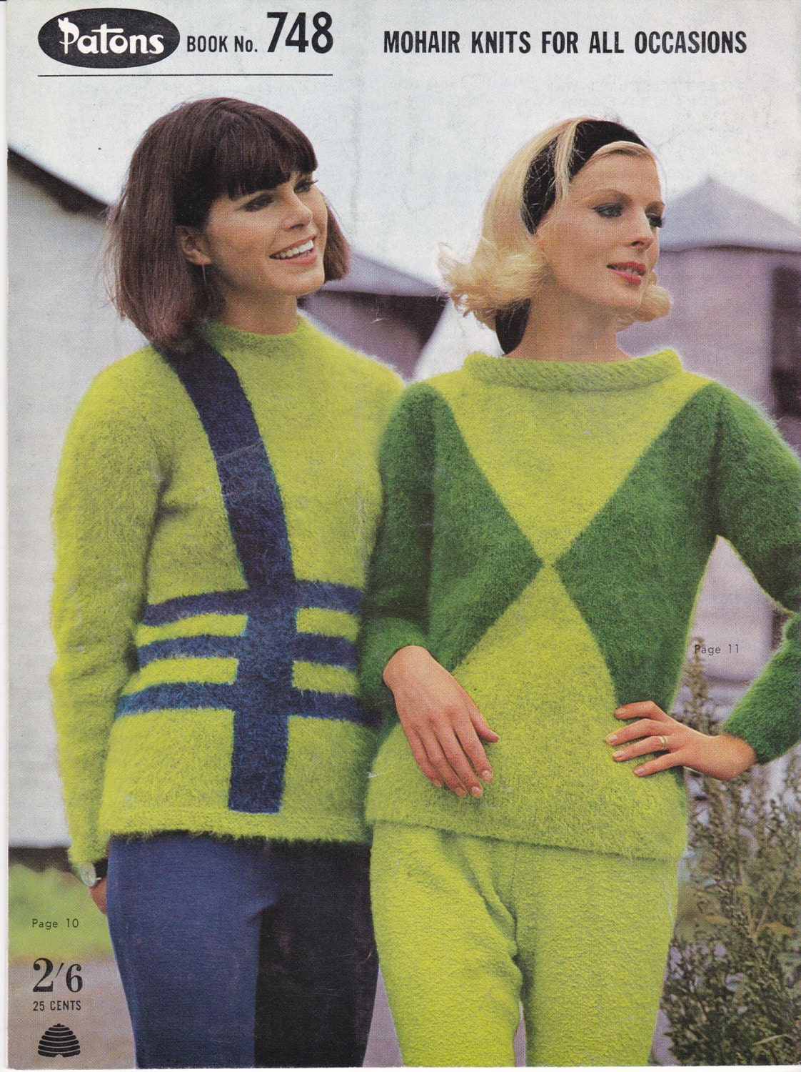 Patons Knitting Pattern No 748 for His and Hers in Mohair vintage 1960s ...