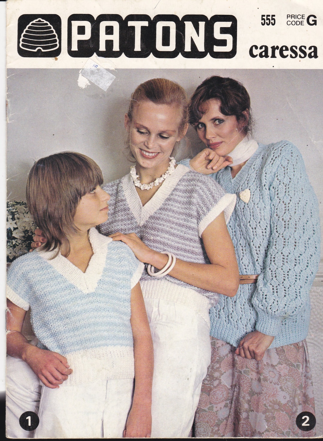 Paton's Knitting Pattern No 555 Patons Caressa vintage 1970s - Etsy
