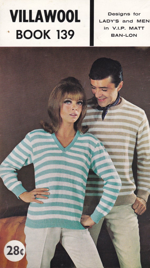 Sewing & Fiber Vintage Crochet Pattern Villawool Classic Knitting and ...