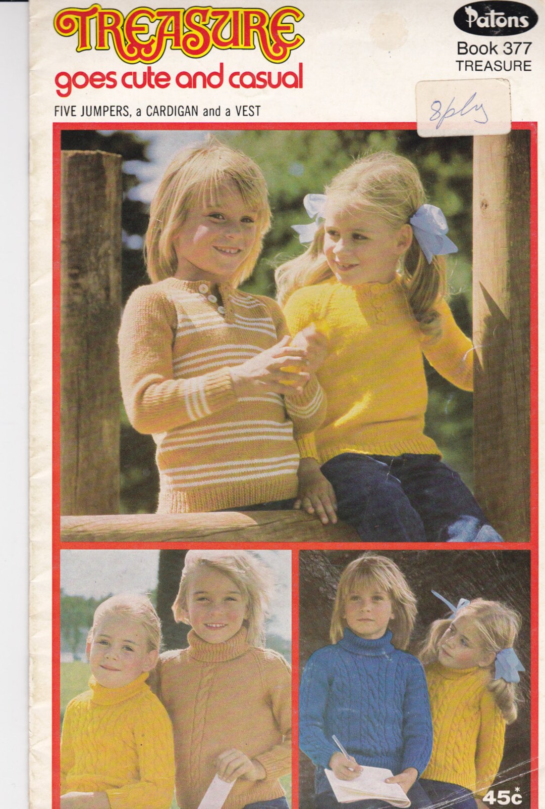 Patons Treasure Children's Knitting Pattern No 377 - Vintage 1970's - Etsy