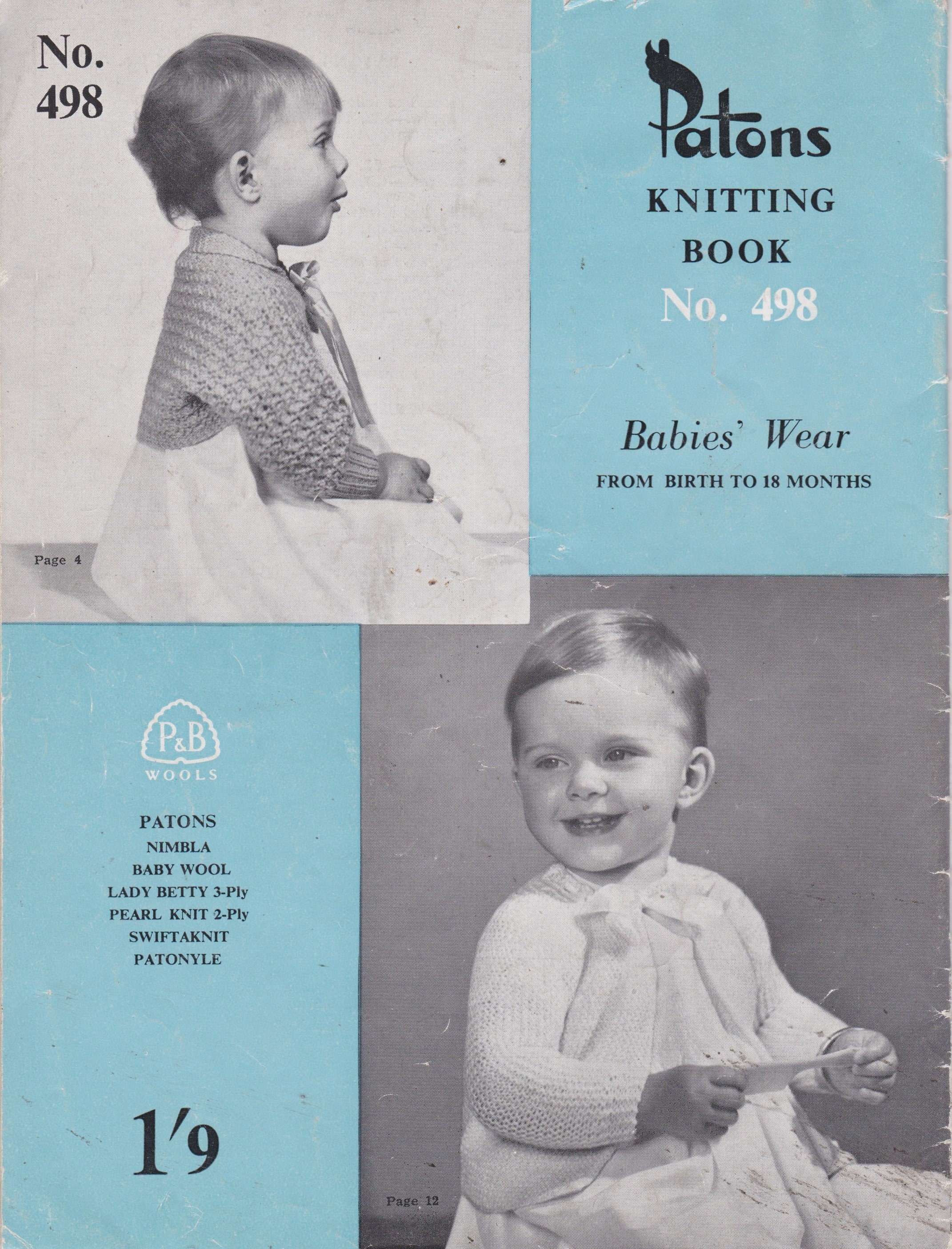 Paton's & Baldwins Knitting Pattern No 498 for Children Babies vintage ...