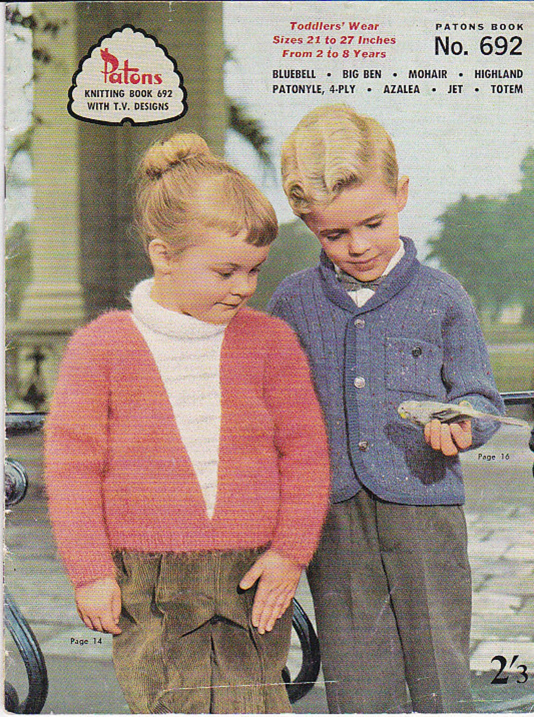 On Sale - Vintage 1960s - Paton's Knitting Pattern No 692 for Children ...