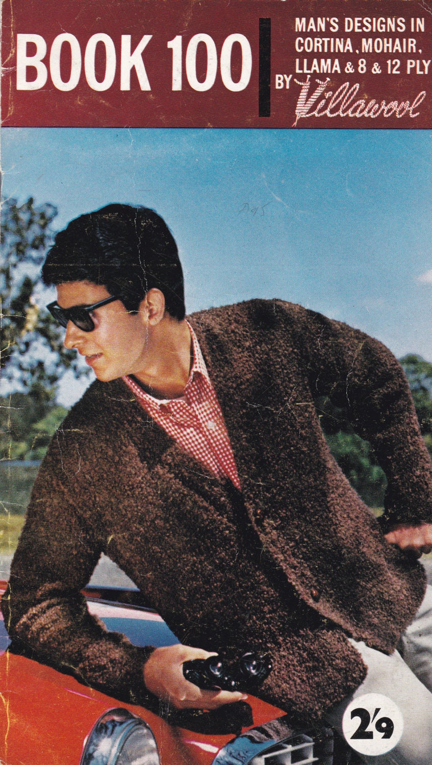 On Sale Villawool Men's Knitting Pattern Book No 100 Vintage 1960s - Etsy