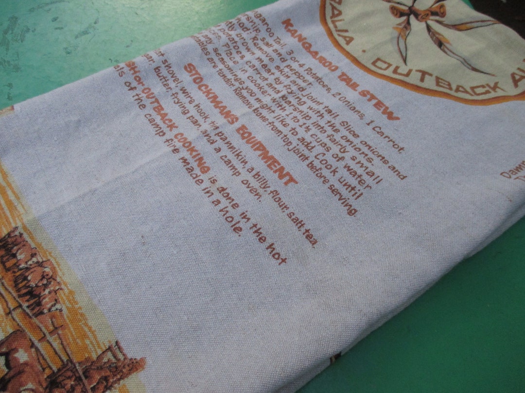 1960s Outback Australia Tablecloth: Vintage Recipe Kitchen Decor - Etsy ...