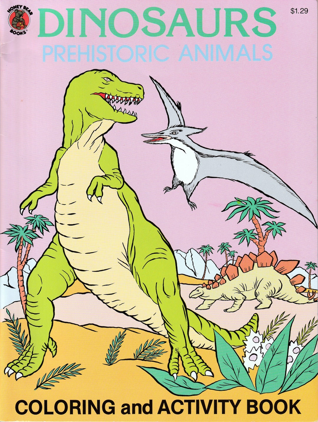 Dinosaurs Prehistoric Animals Coloring and Activity Book Vintage 1990s ...