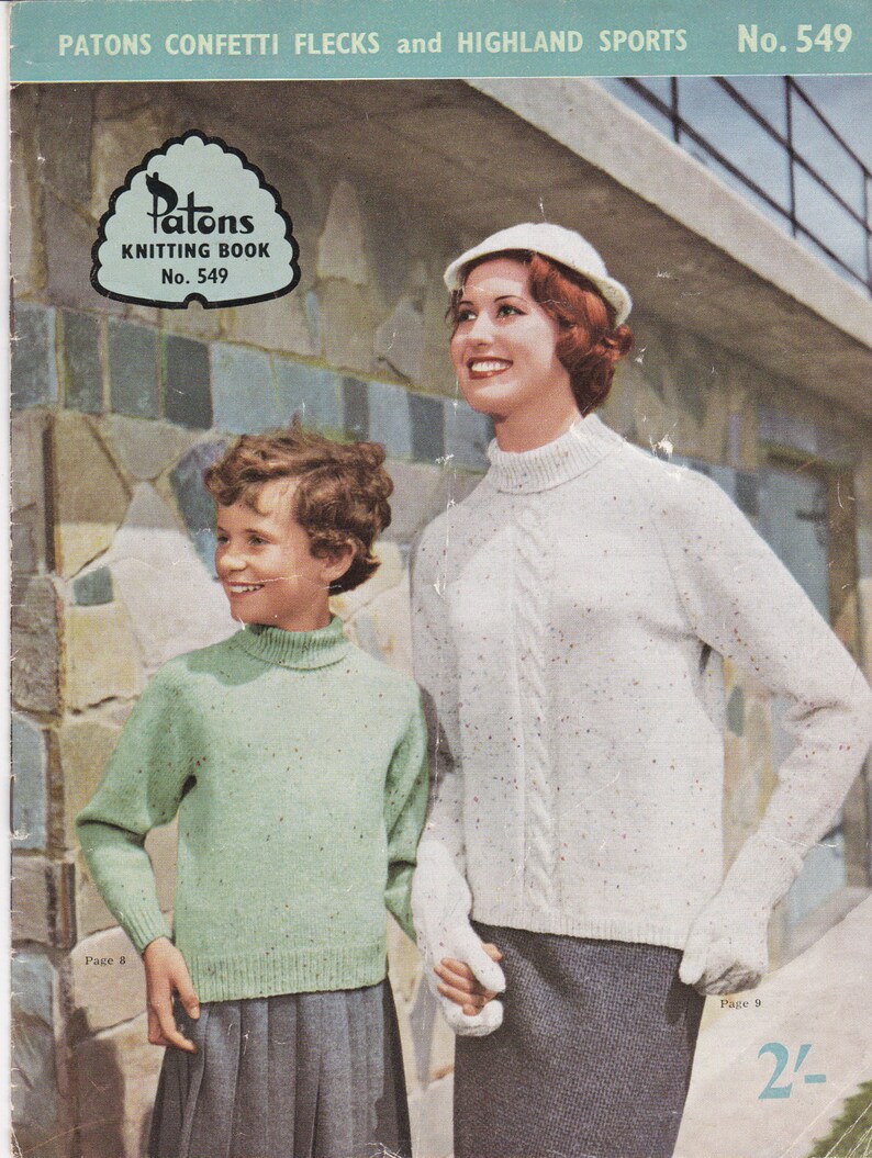On Sale Vintage 1950s Paton's Knitting Pattern No 549 for Family ...