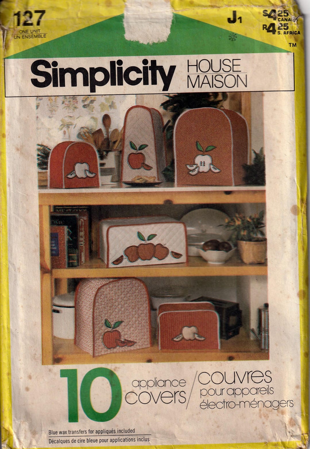 1980's Craft Sewing Pattern - Simplicity Crafts 127 Appliance Covers ...