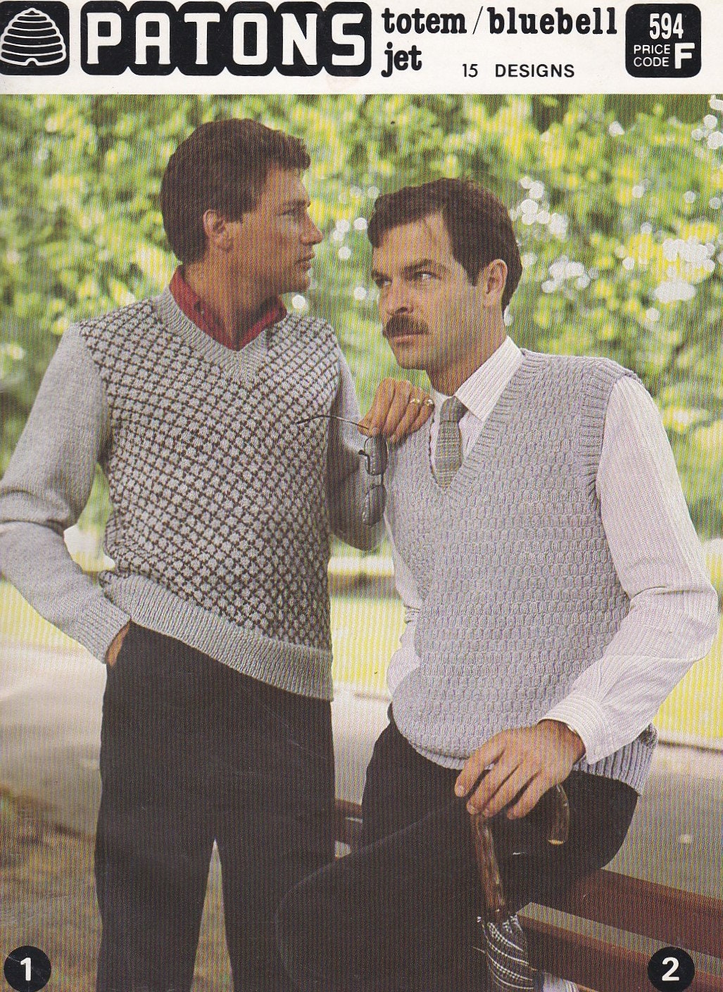 Kits & How To Jet Bluebell Patons Knitting Pattern No 594 for Men in ...