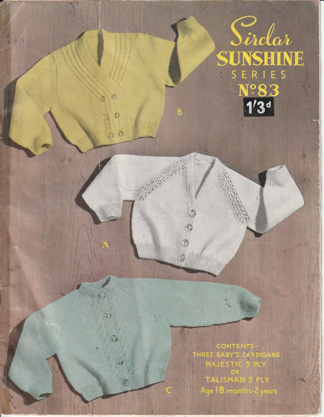 Sirdar Knitting Pattern No 83 for Babies, Childrens Cardigans - Vintage ...