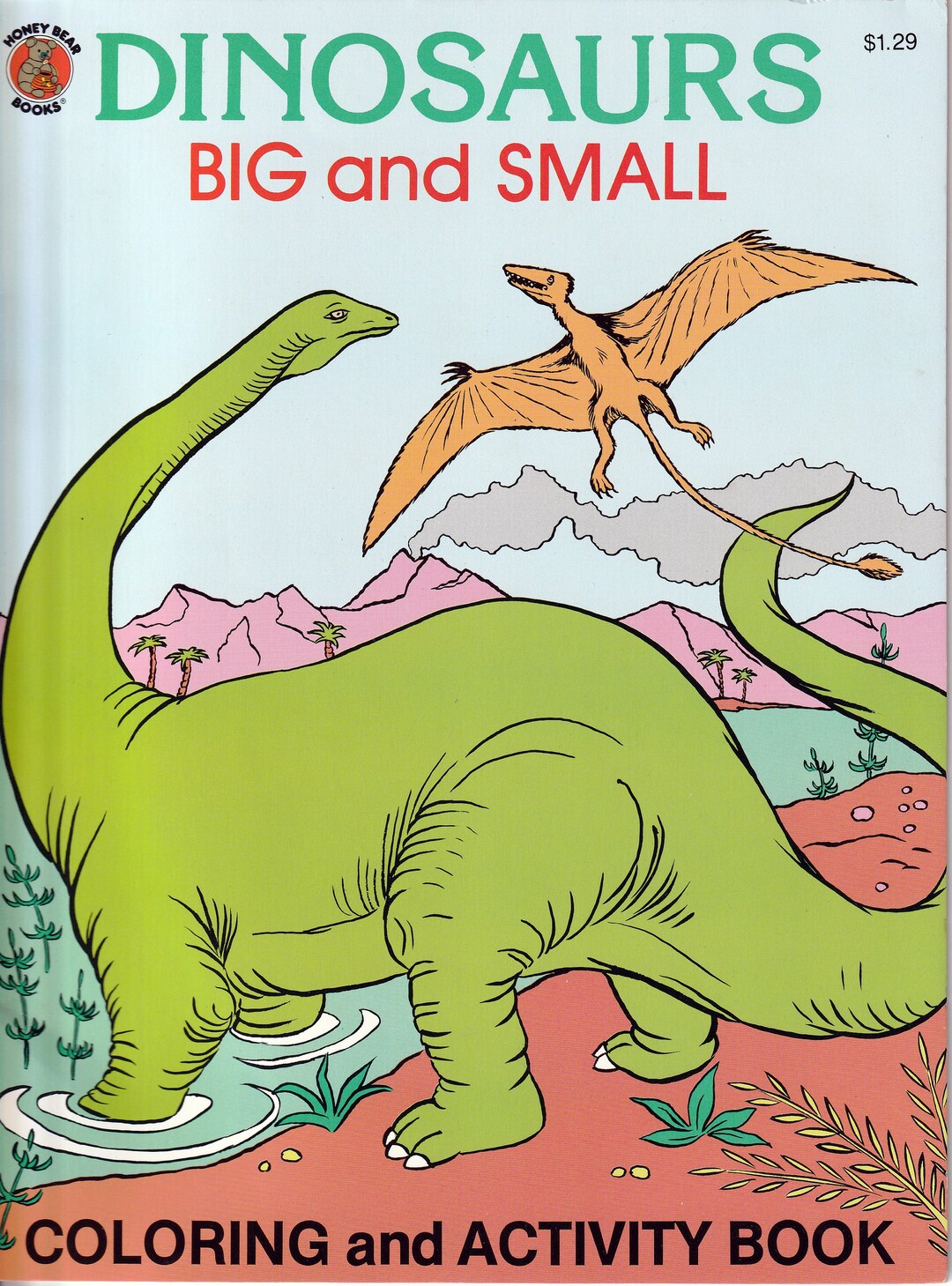 Dinosaurs Big and Small Coloring and Activity Book Vintage 1990s ...
