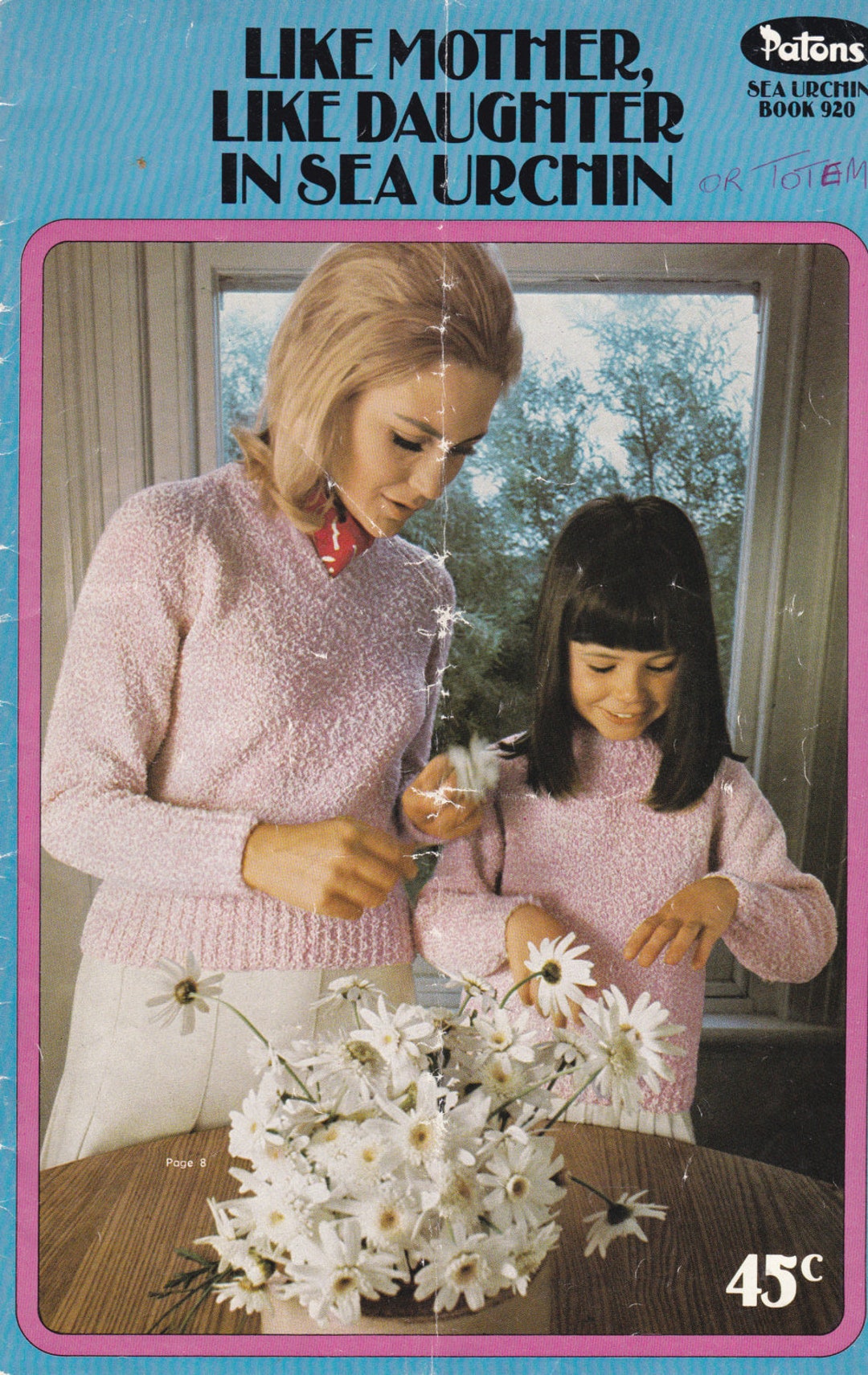 Vintage 1970s Knitting Pattern, Patons Like Mother Like Daughter (8 Ply ...