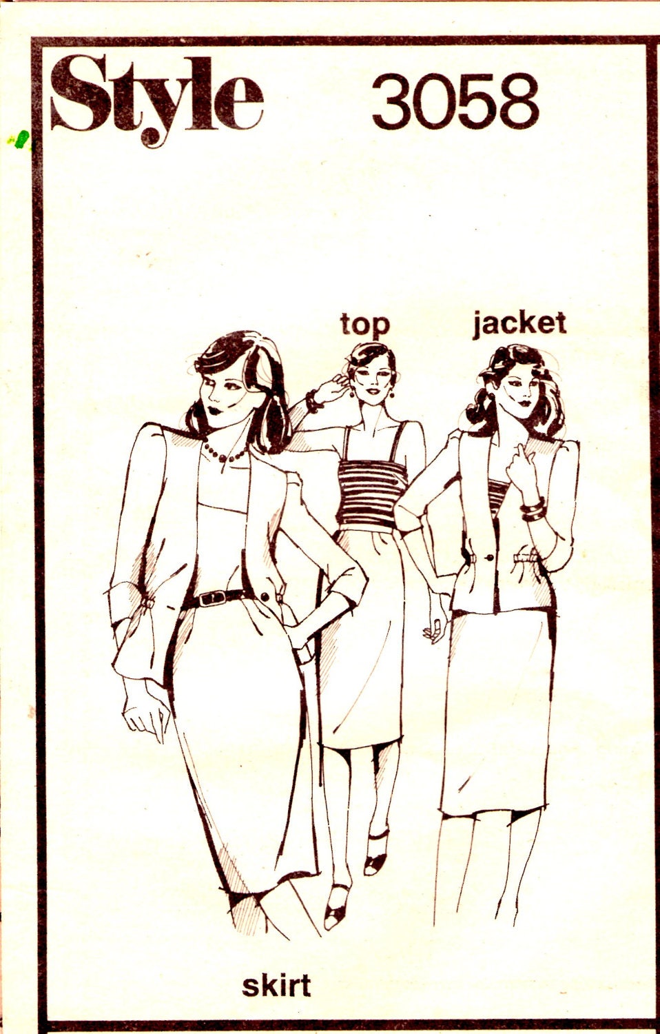 On Sale 1980s Style Sewing Pattern No 3058 for Womens - Etsy
