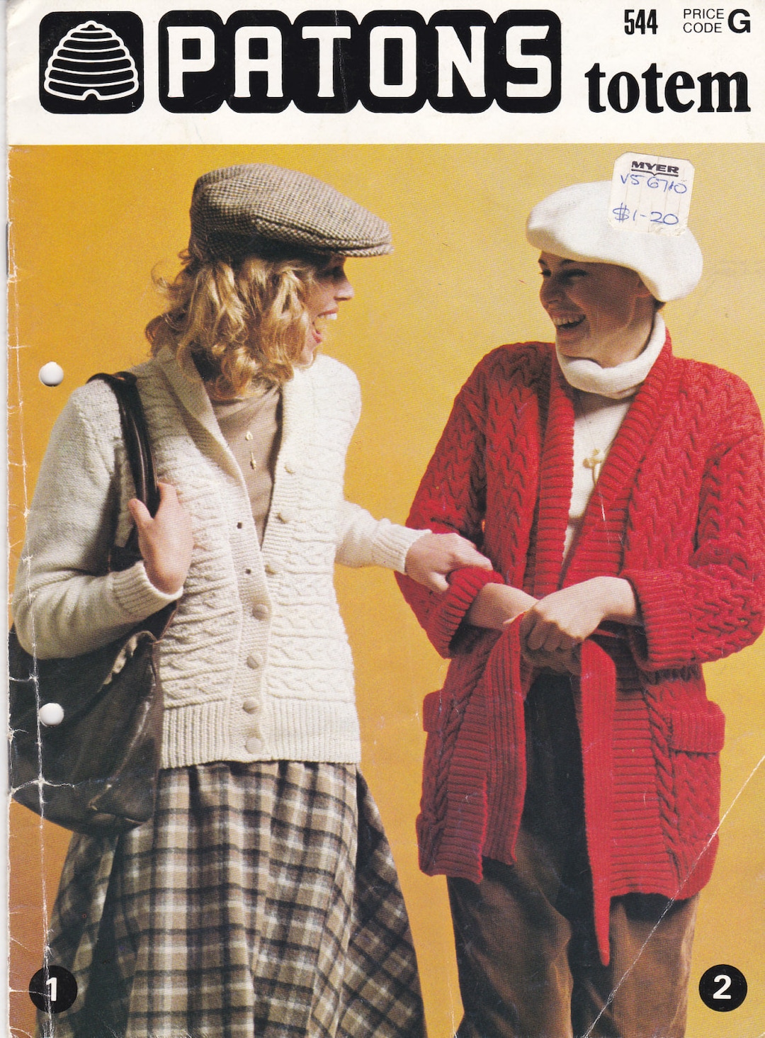 Paton's Knitting Pattern No 544 Ladies Totem (vintage 1970s), Jumpers ...