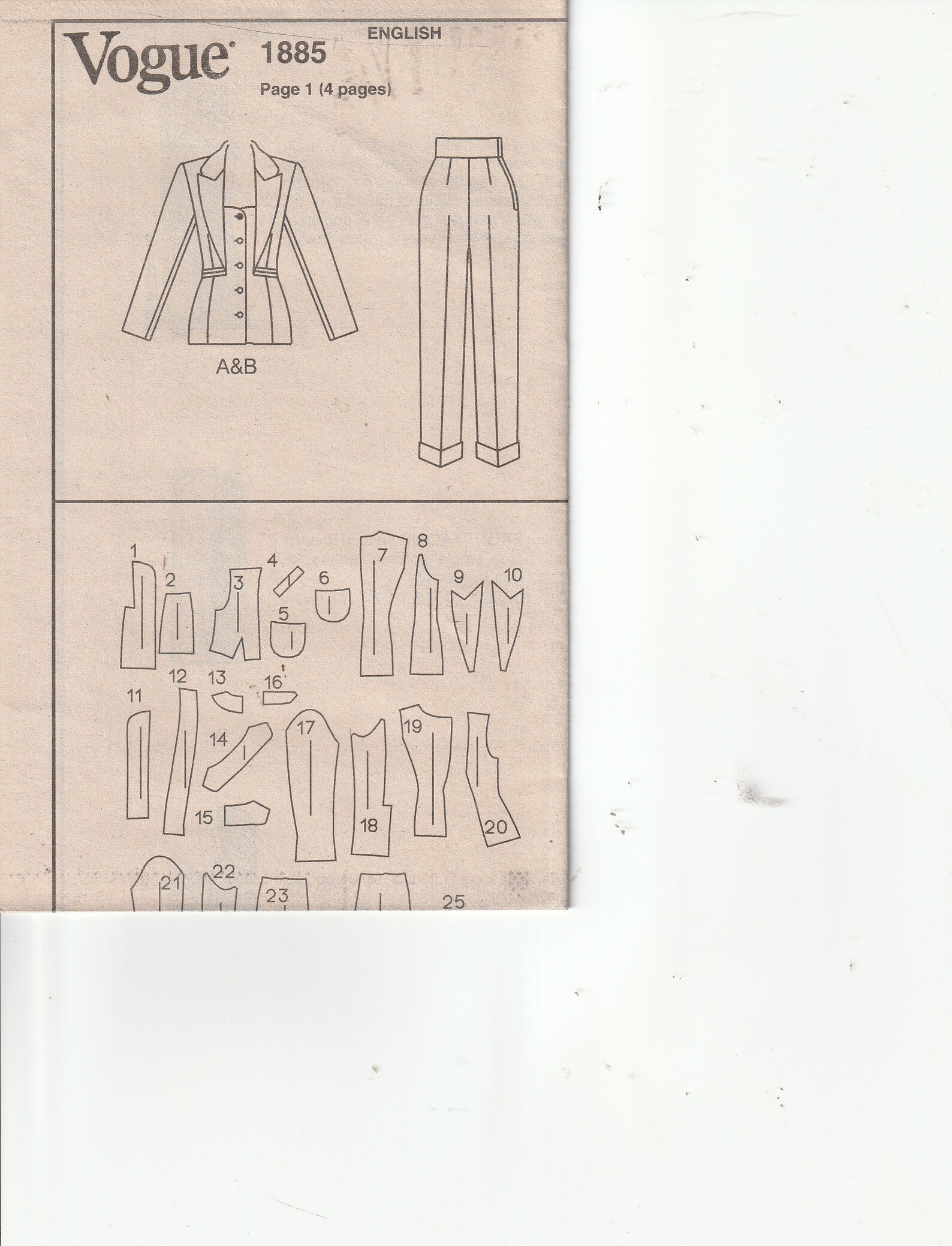 Vogue American Designer Pattern - Montana 1885 Jacket, Pants Size 6-10 ...