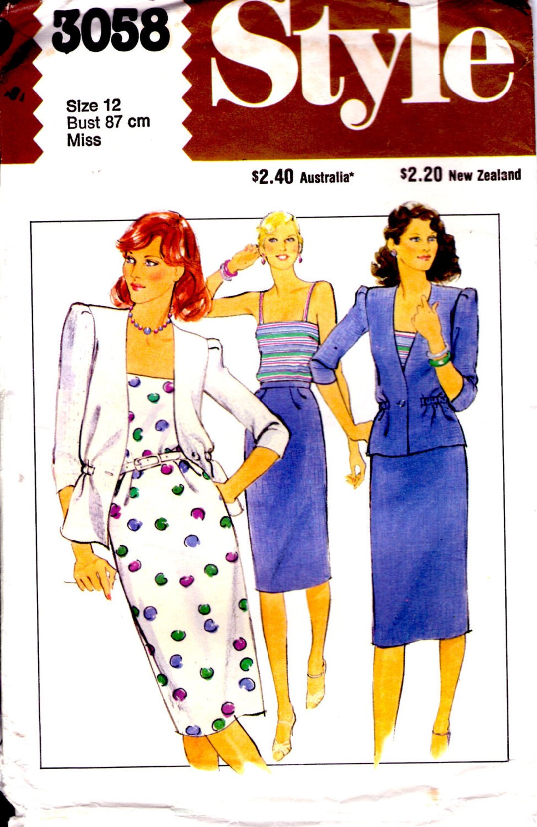 On Sale 1980s Style Sewing Pattern No 3058 for Womens - Etsy