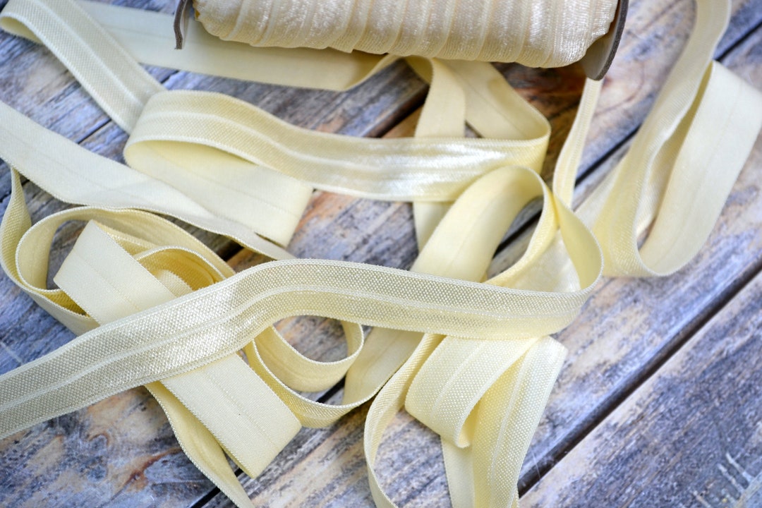 5 Yards IVORY 5/8 Inch Fold Over Elastic Shiny Foe Baby - Etsy