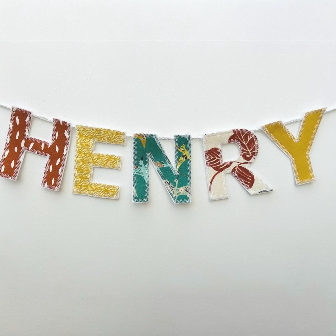 Boys Girls Personalised Name Bunting Lettered Name Banner in Green ...