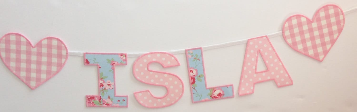 Personalised Name Bunting Fabric Lettered Banner - Etsy