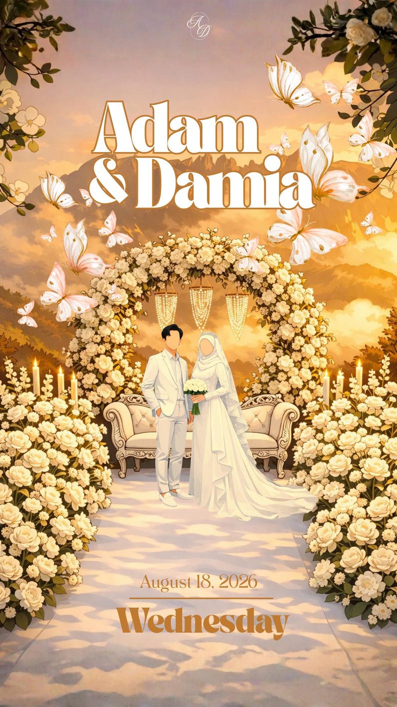 Romantic Garden Wedding Invitation Video | Animated Digital Invite ...