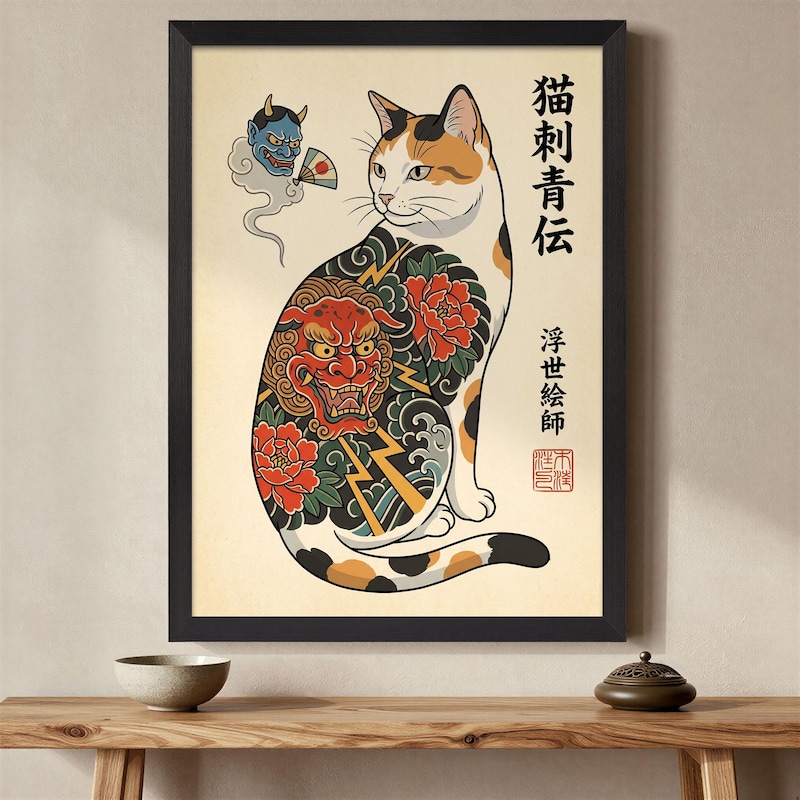 Calico Cat Art Framed - Etsy